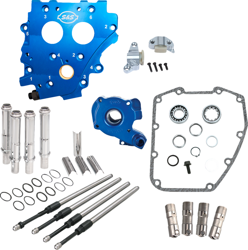 S&S CYCLE Cam Chest Kit without Cams - Chain Drive - Chrome Pushrods ...