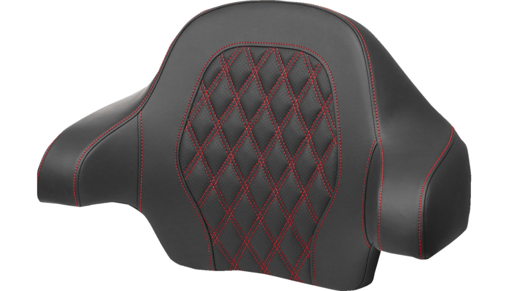 SADDLEMEN Tour-Pack Backrest Pad - Lattice Stitch - Red Stitch - '14 ...